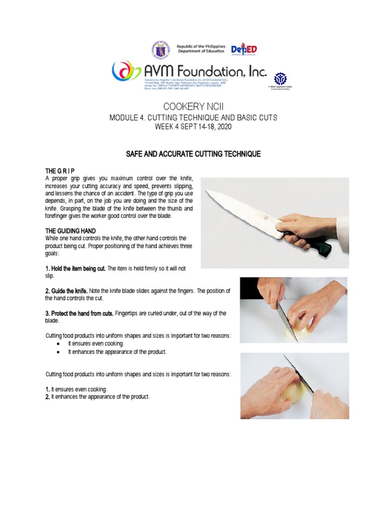 Module 4. Basic Cuts | PDF | Knife | Cooking
