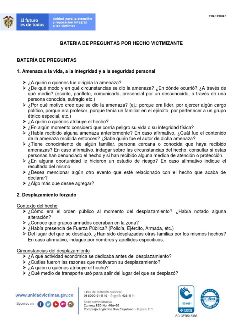 Bateria de Preguntas | PDF | Secuestro | Violencia