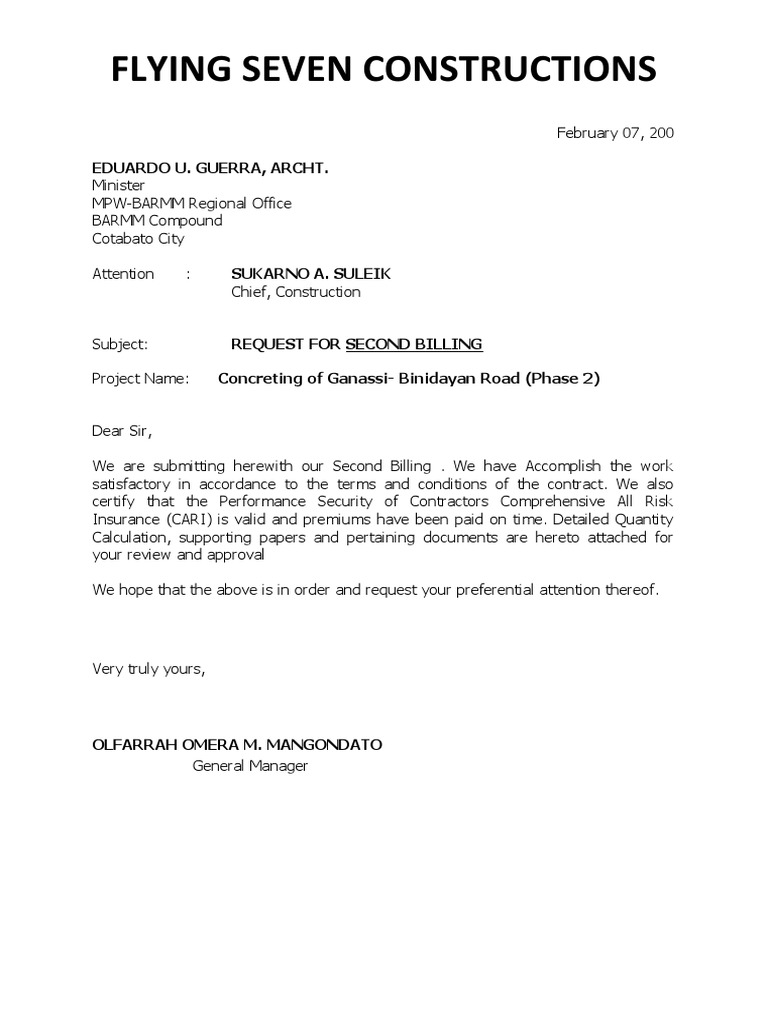 Letter Request Format - MPW Barmm | PDF | Business Law | Business