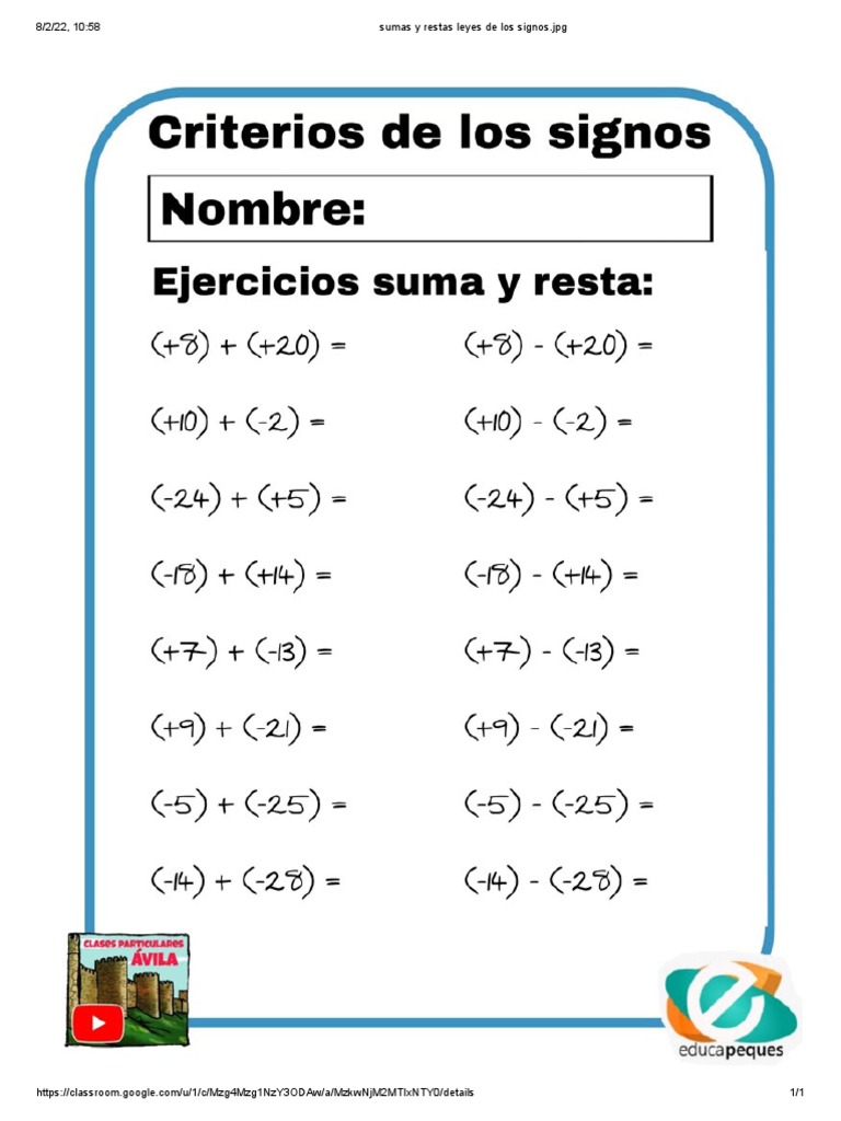 Leyes de Signos para Niños | PDF