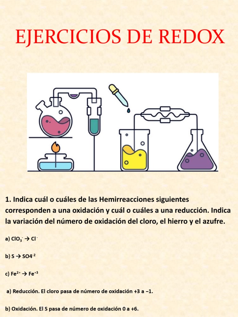 Unidad IV - Ejercicios de Redox | PDF | Redox | Cinética química