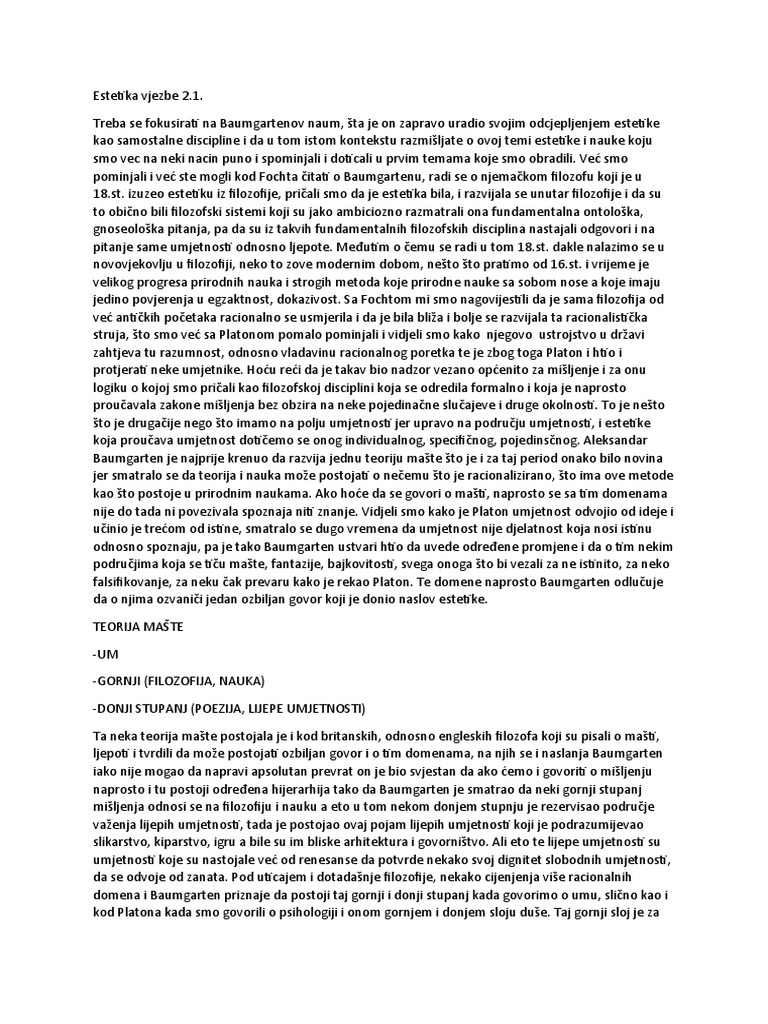 Estetika Vjezbe 2.1 | PDF