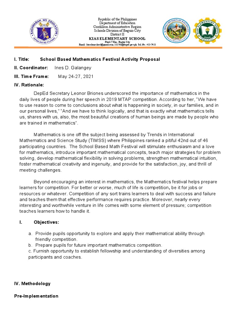 Math Fest Proposal | PDF | Mathematics | Thought
