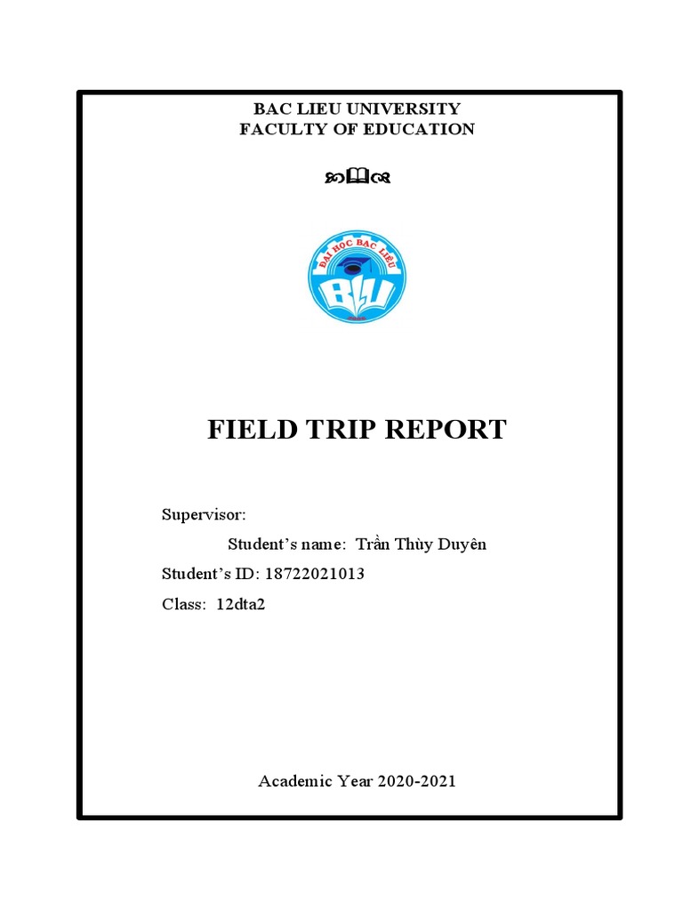 Field Trip Report Cover | PDF