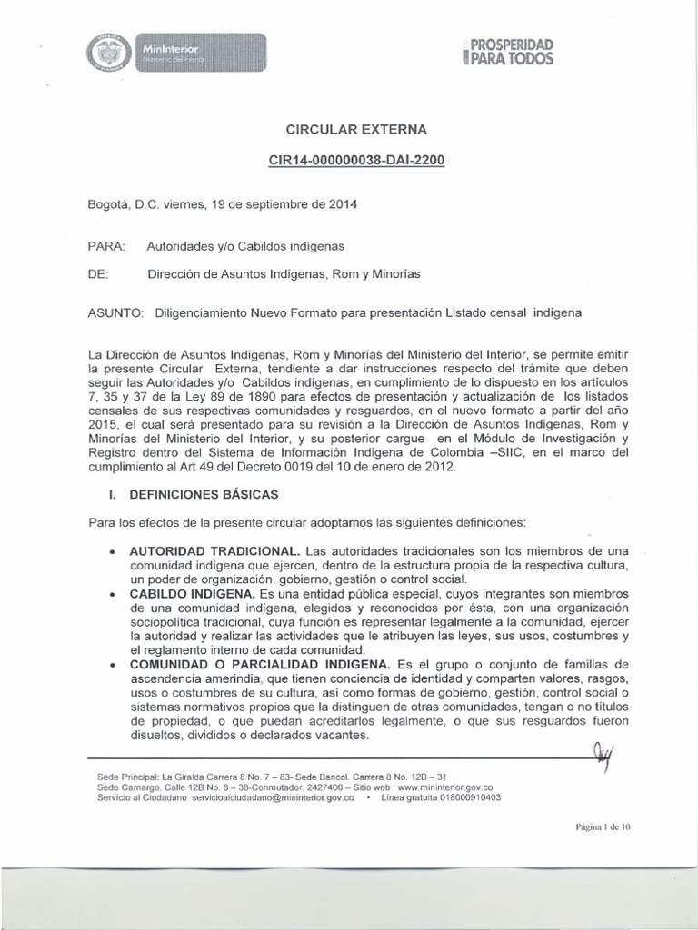 Mininterior Circular Externa 14 000000038 2014 | PDF | Ministerio ...