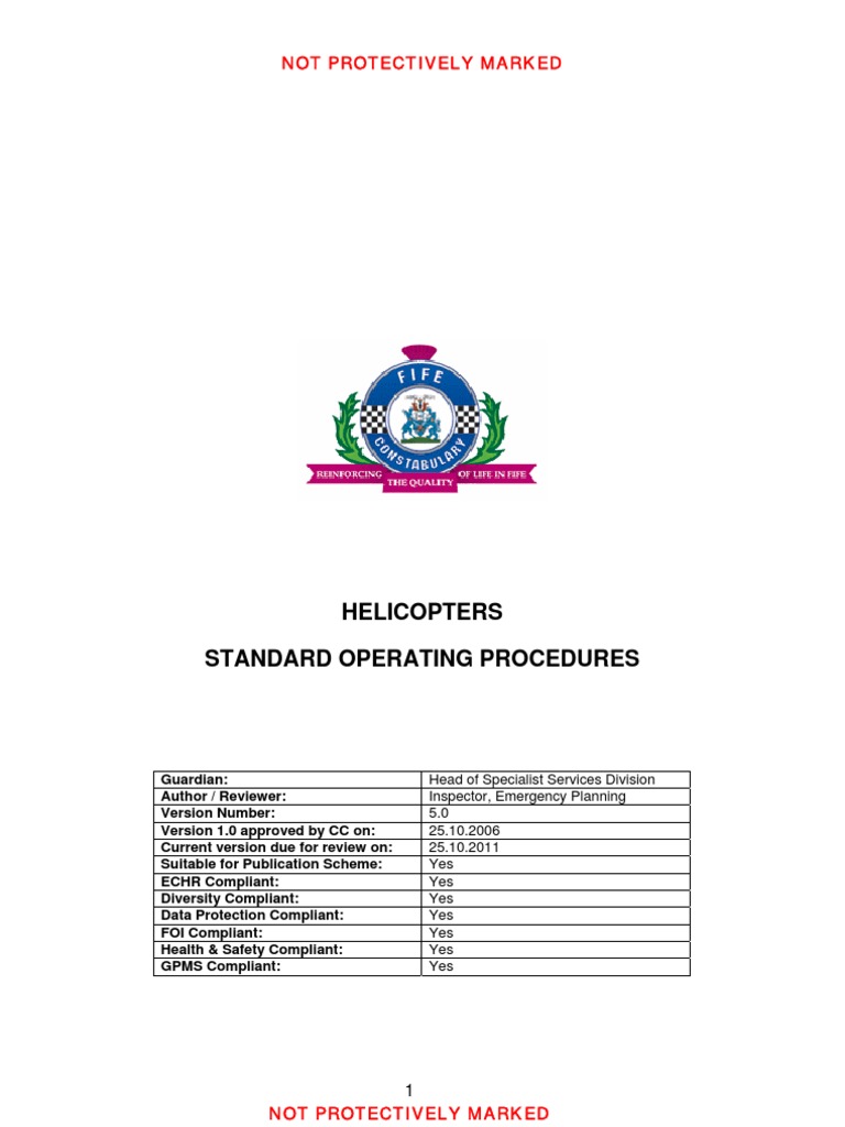 Sop Helicopters | PDF | Ambulance | Police