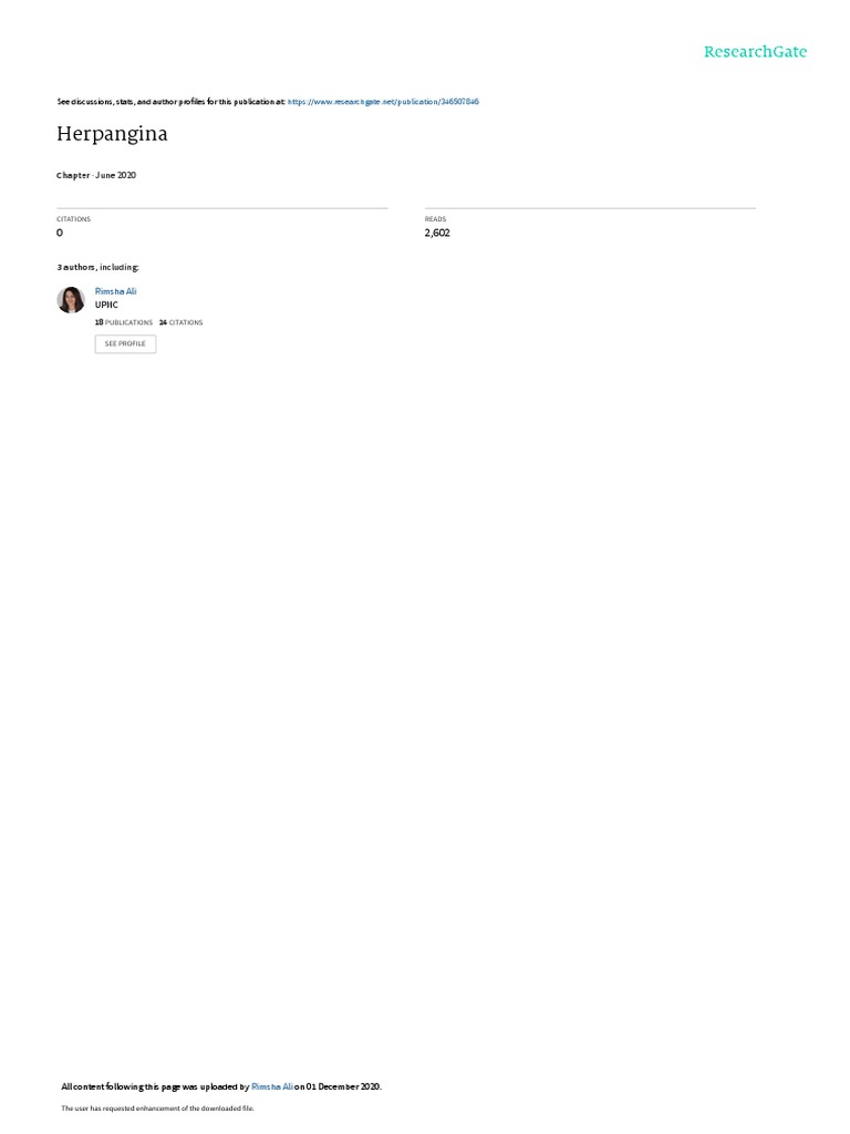 Herpangina StatPearls NCBIBookshelf | PDF | Infection | Fever