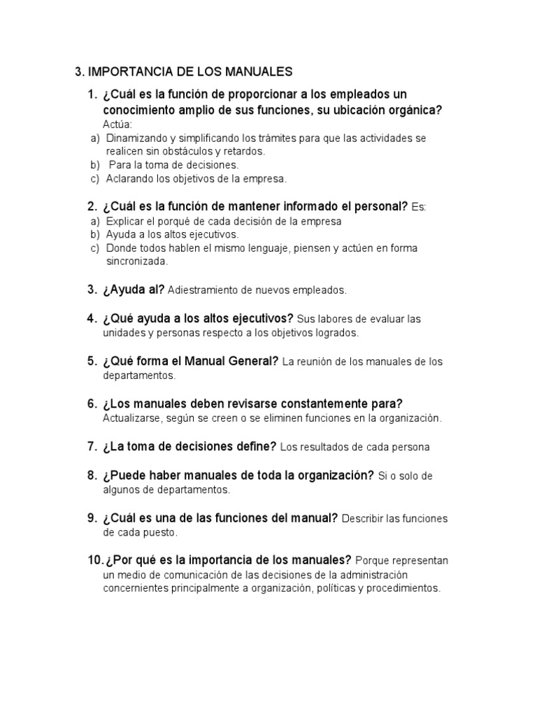 Importancia de los Manuales en Empresas | PDF