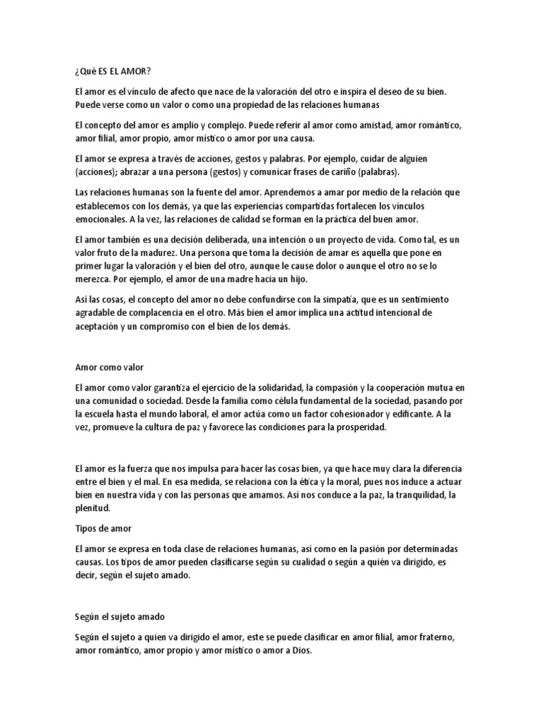 Conceptos y Tipos de Amor | PDF | Amor | día de San Valentín