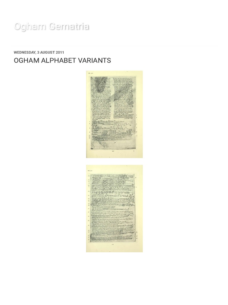 Ogham Gematria - OGHAM ALPHABET VARIANTS3 | PDF | Graphemes | Collation