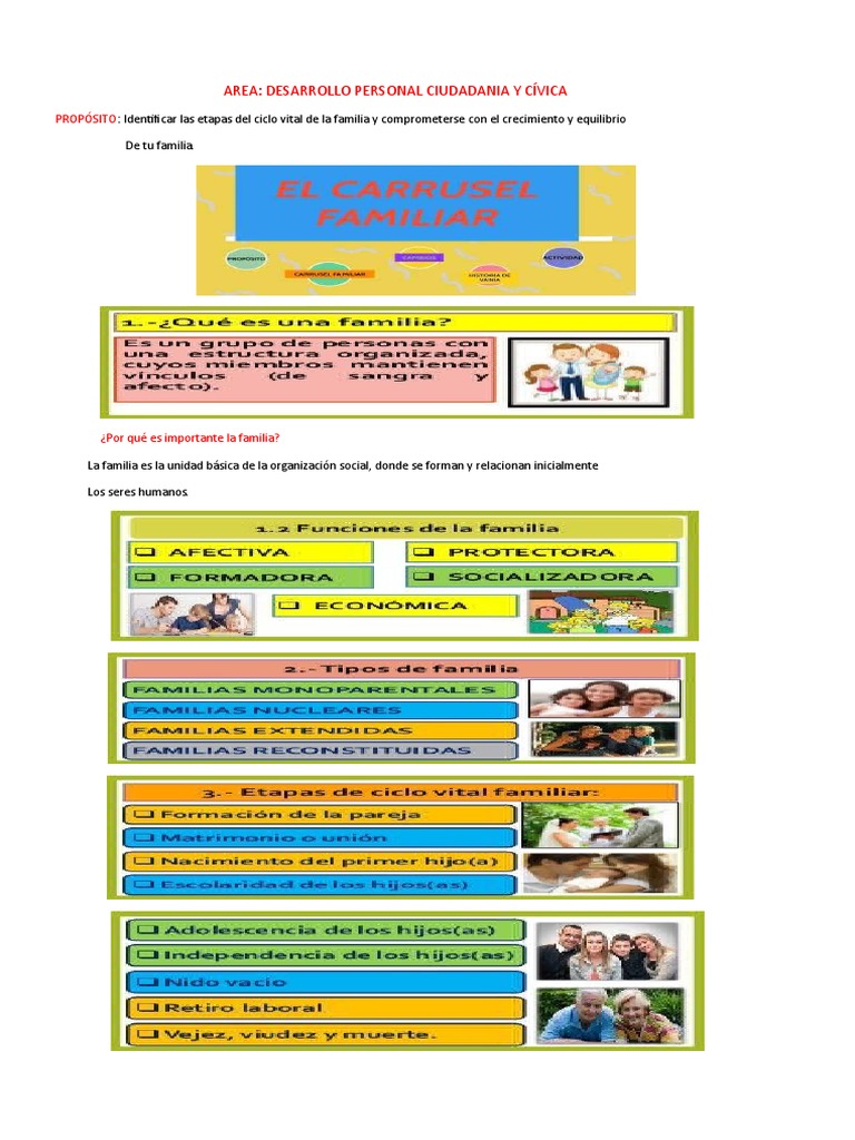 AREA DPCC Carrusel Familiar | PDF | Relaciones personales, crianza y desarrollo personal