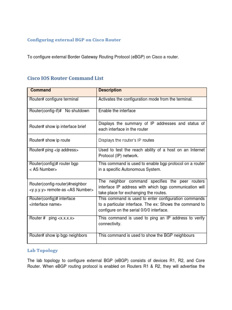 BGP Configuration | Download Free PDF | Router (Computing) | Routing