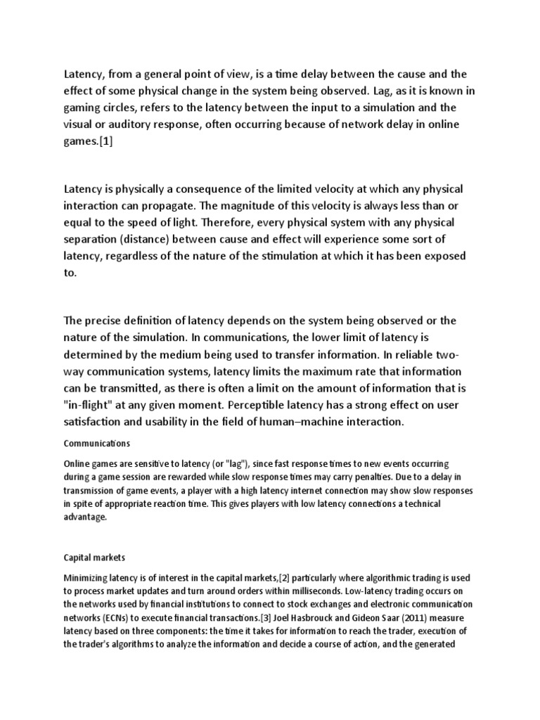 LATENCY | PDF | Latency (Engineering) | Telecommunications