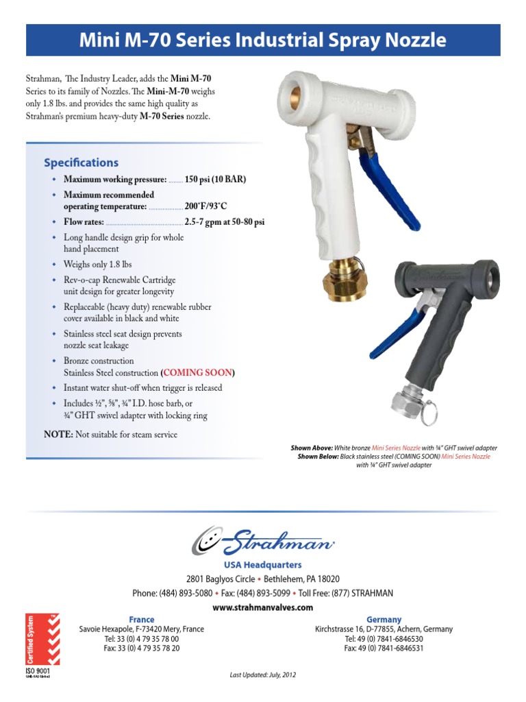 Strahman Mini M-70 Nozzle | PDF | Mechanical Engineering