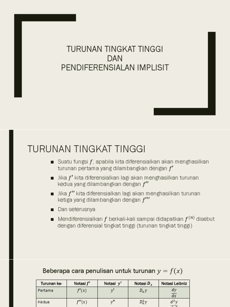 TURUNAN TINGKAT TINGGI DAN IMPLISIT-dikonversi | PDF