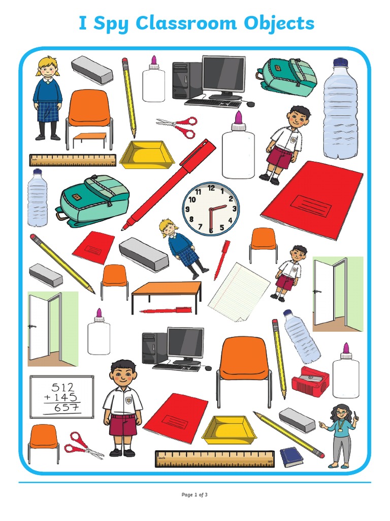 I Spy Classroom Objects | PDF