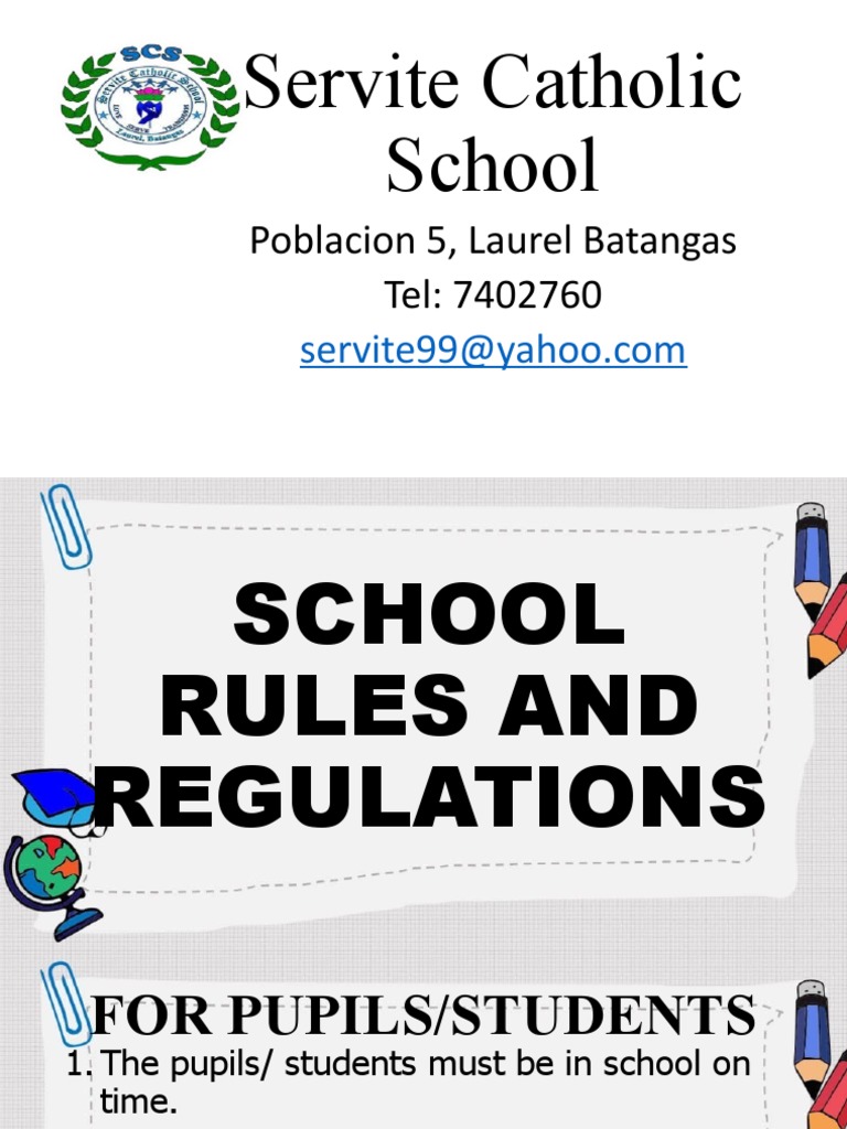 School Rules and Regulations | PDF | Wellness