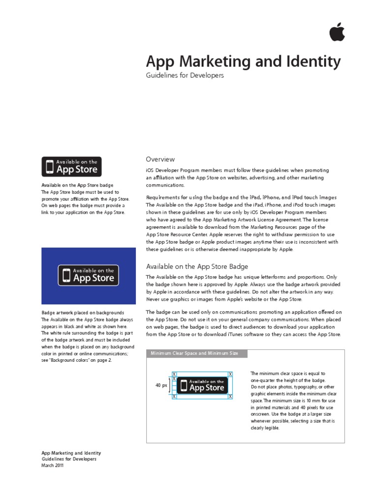 App Store Marketing Guidelines | PDF | App Store (I Os) | Ios