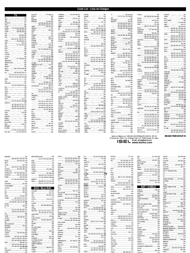 S48 V1R2 - 2019-07-16 Codigos | PDF
