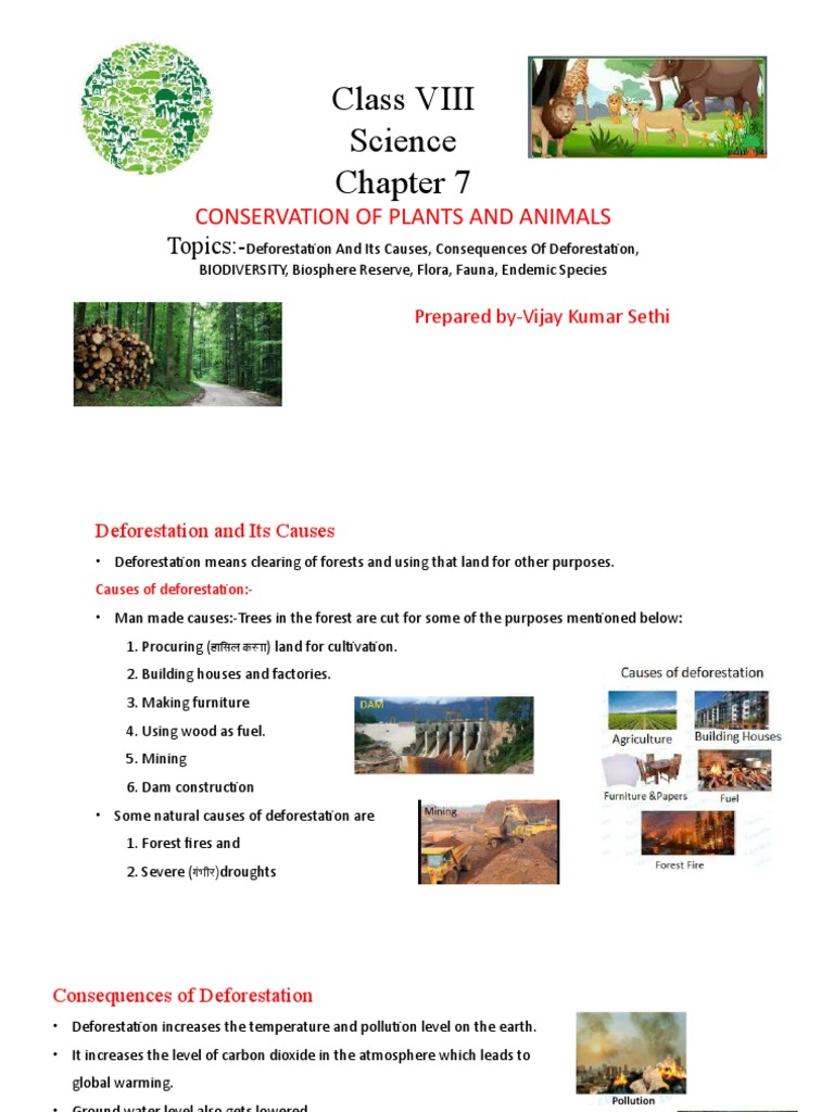 Class 8 Chapter 7 Conservation of Plants and Animals | PDF ...