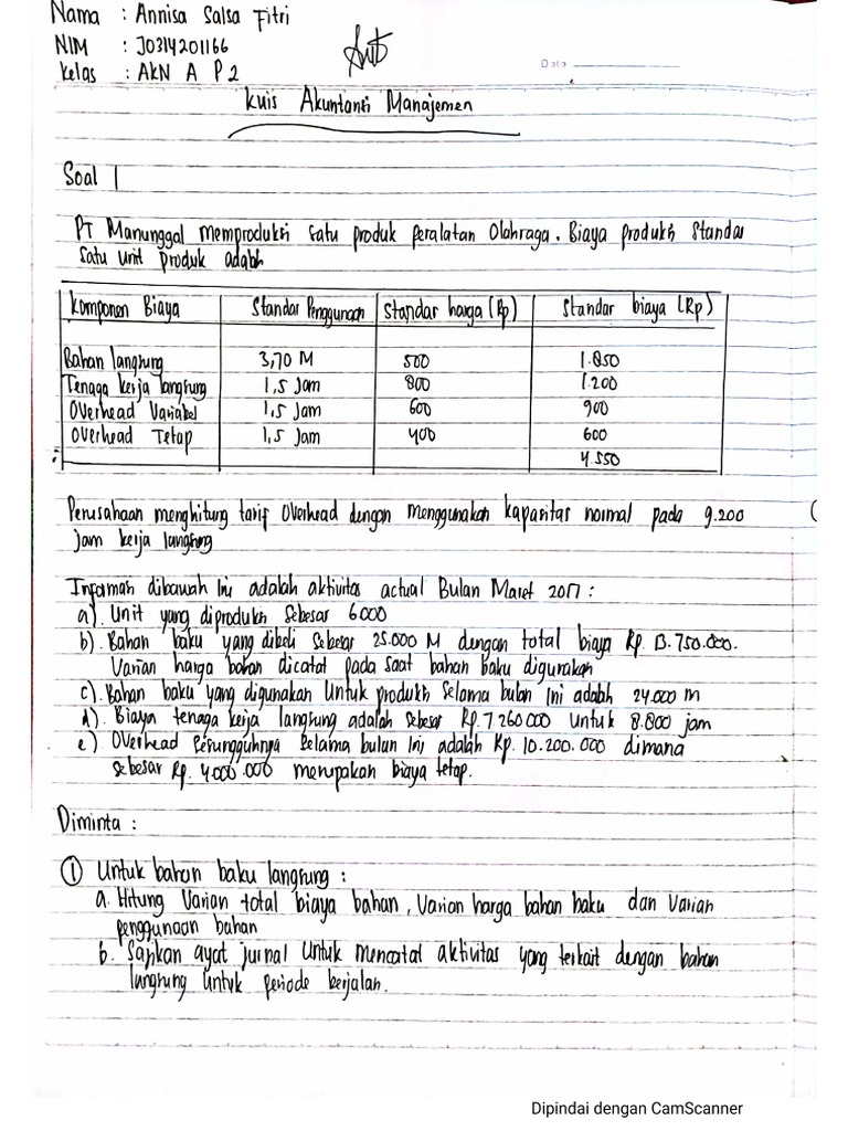 Kuis Uas Akmen - Annisa Salsa Fitri | PDF