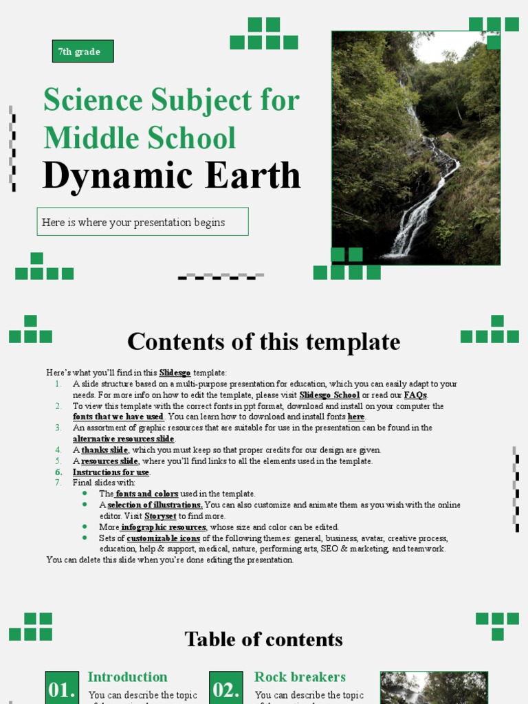 Science Subject For Middle School - 7th Grade - Dynamic Earth by ...