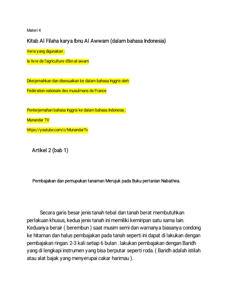 Materi 4 Al Filaha B Ind | PDF
