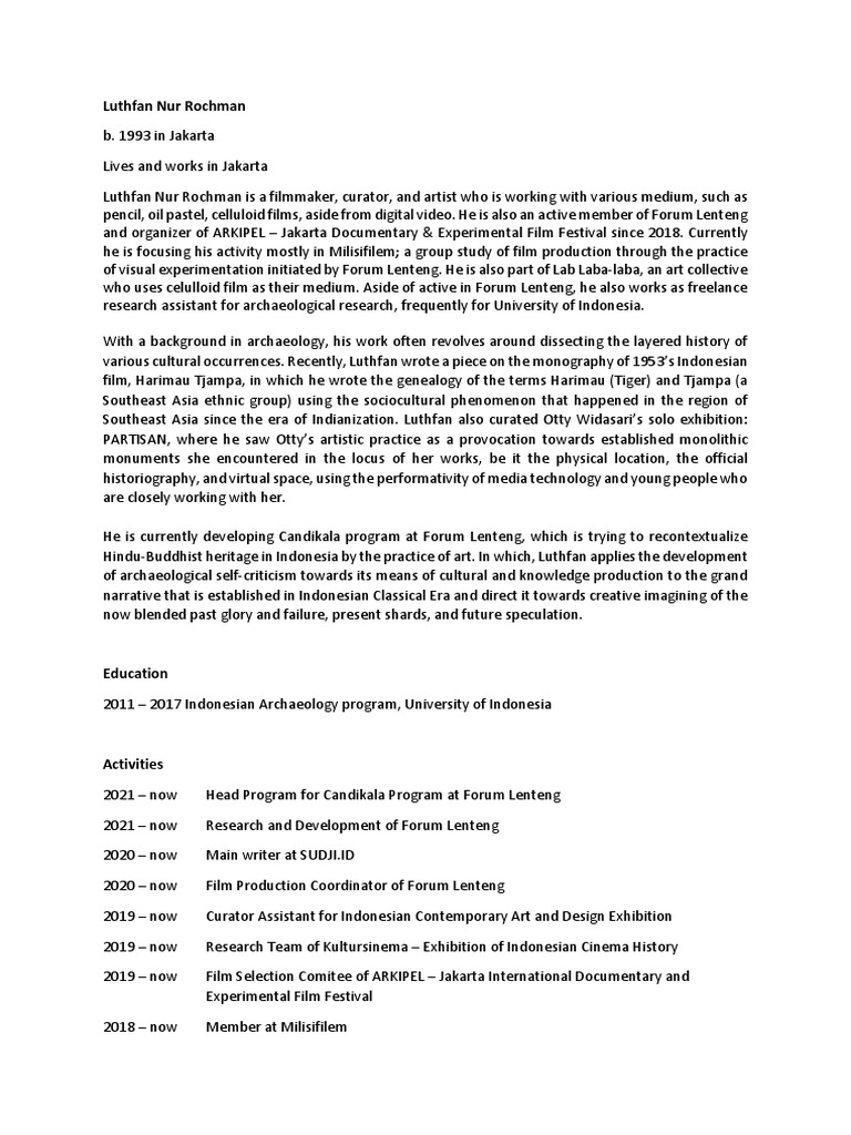 Luthfan Nur Rochman CV 2022 | PDF | Indonesia