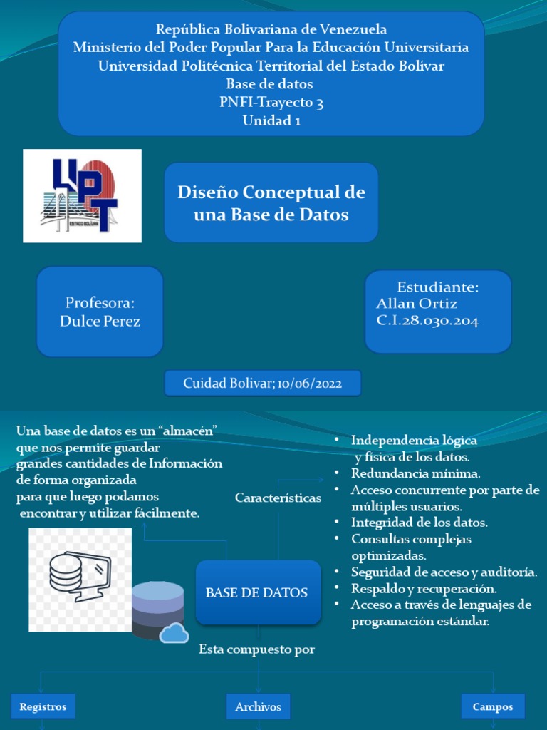 Unidad 1. Diseño Conceptual de Una Base de Datos | PDF