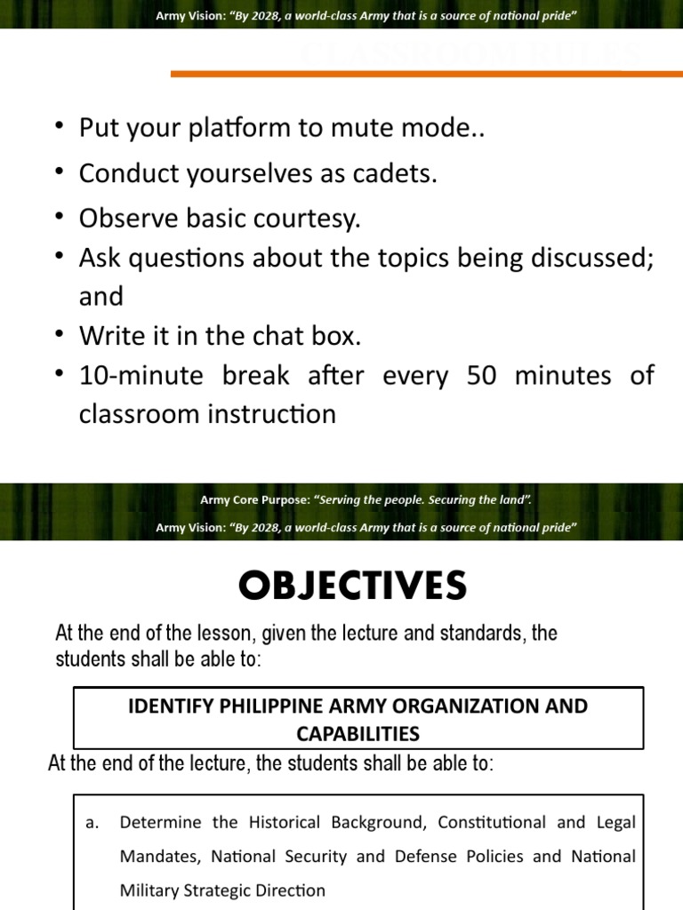 Philippine Army Organization Guide | PDF | Philippines | Government