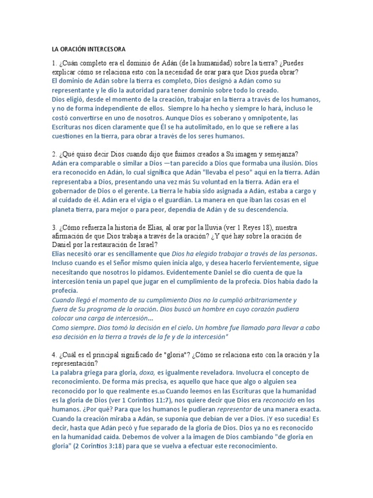 La Oración Intercesora | PDF | Oración | Dios