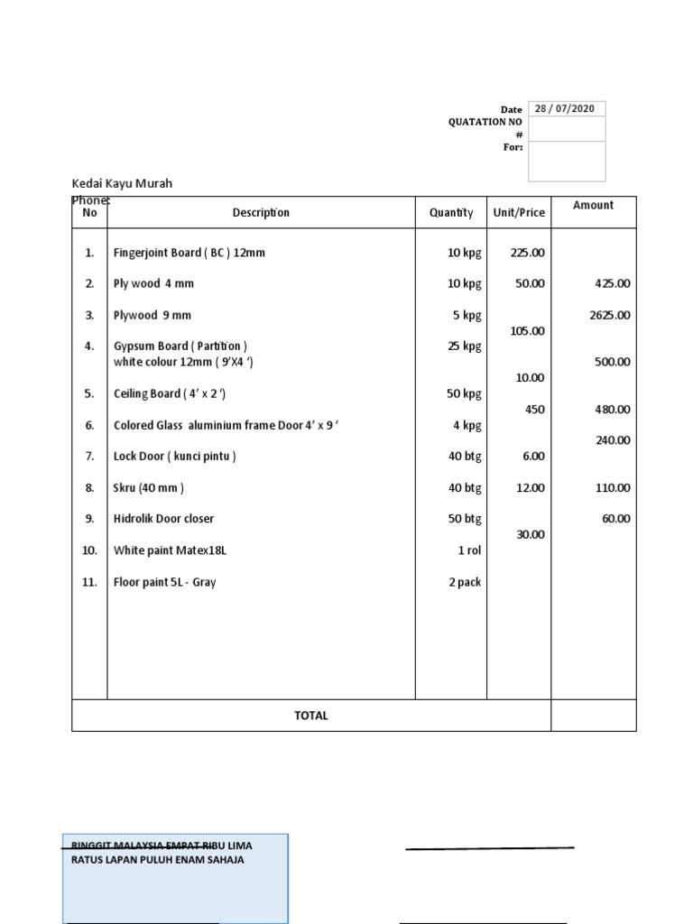Contoh Quotation | PDF