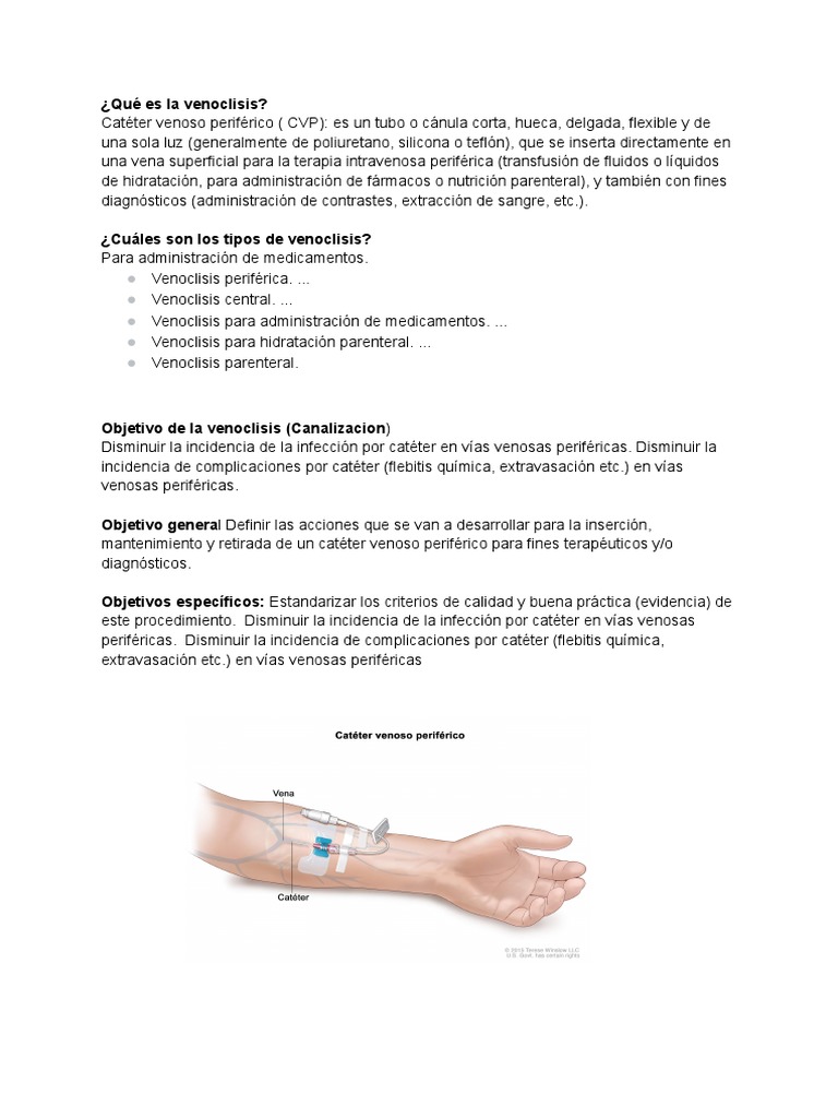 que es la venoclisis? | PDF | Terapia intravenosa | Equipo medico