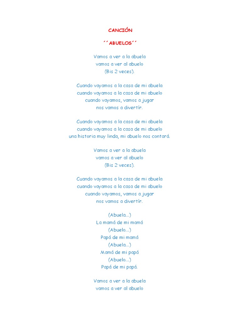 Cancion Abuelos | PDF