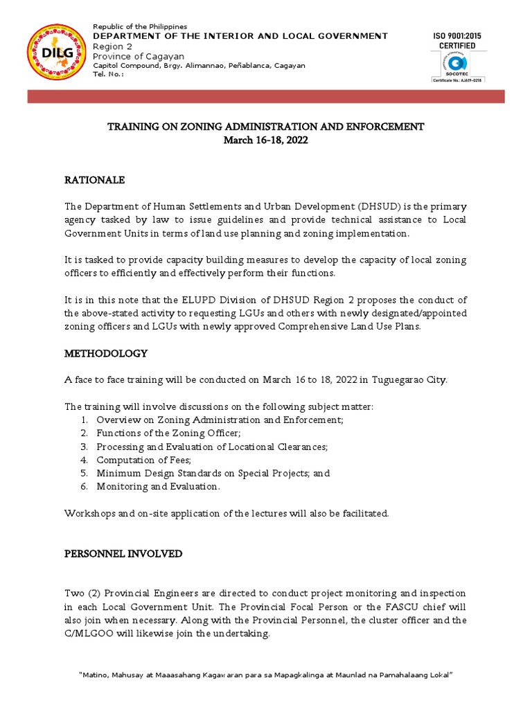 Training On Zoning Activity Design | PDF