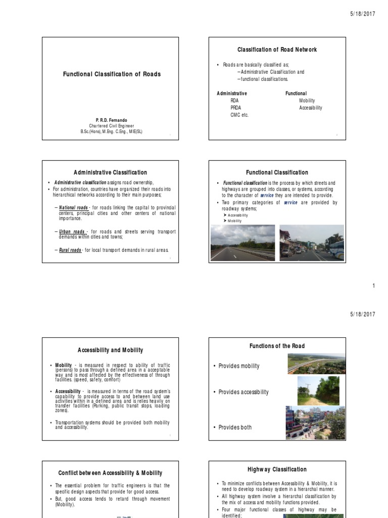 Functional Classification of Roads Explained | PDF | Road | Controlled ...