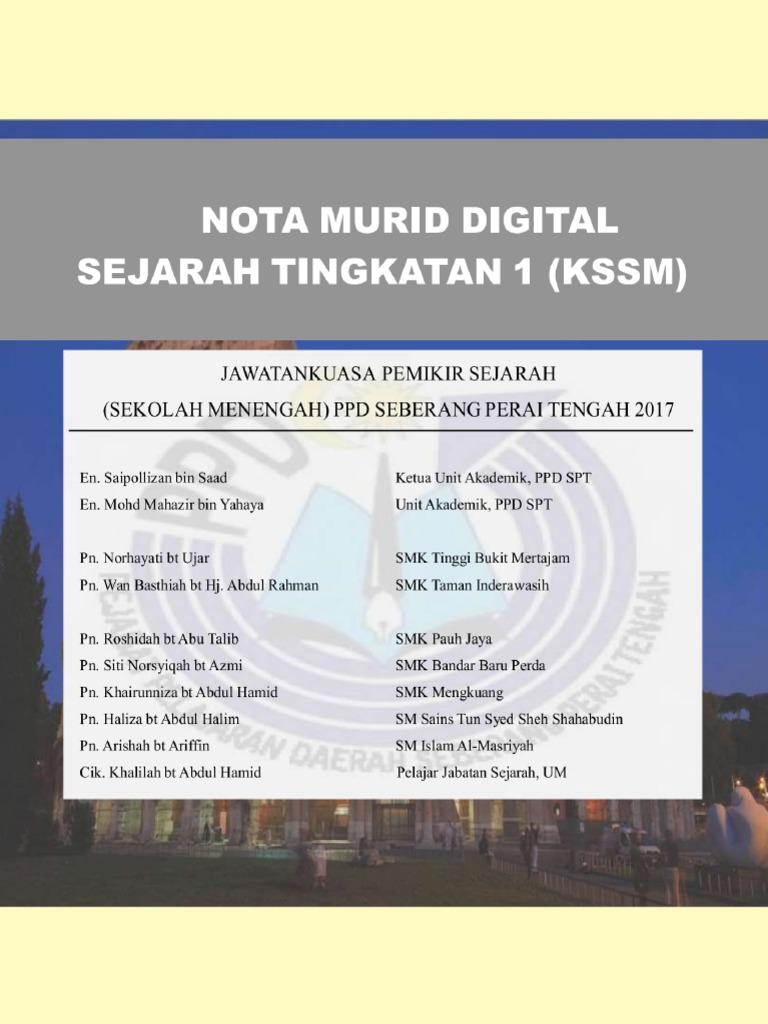 Nota Murid Digital Sejarah T1 KSSM | PDF