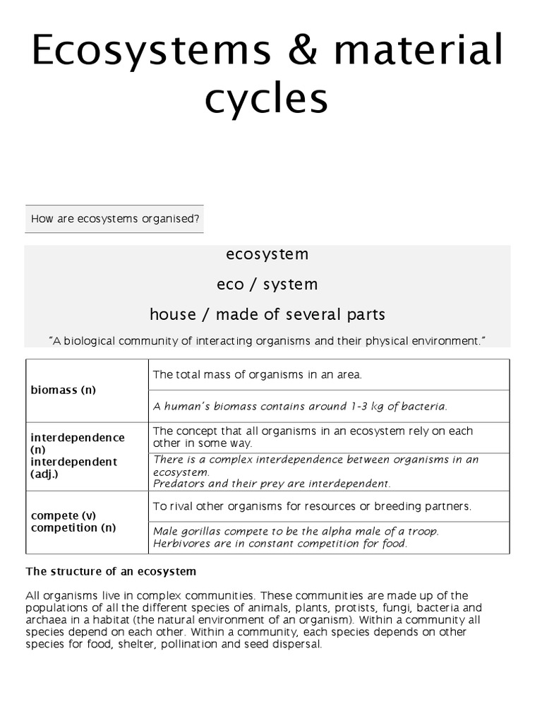Ecosystems & Material Cycles: Ecosystem Eco / System House / Made of ...