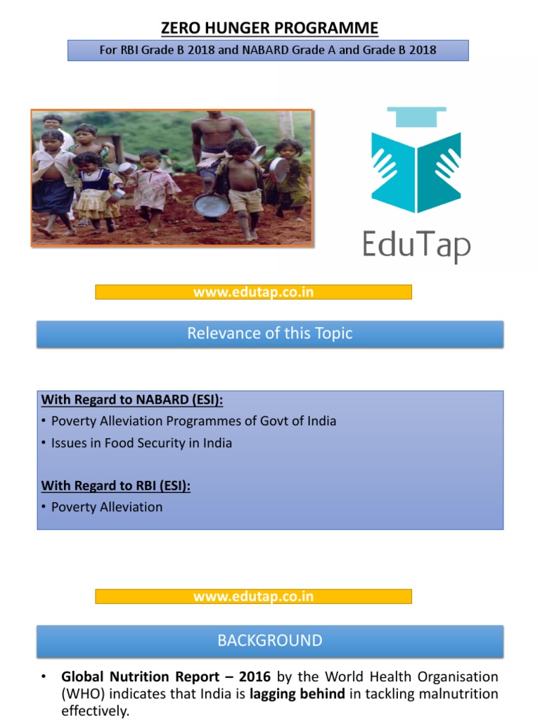 Zero Hunger Programme | PDF | Hunger | Agriculture