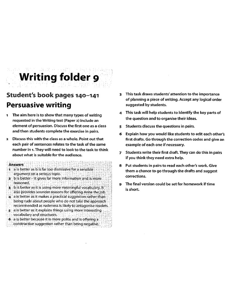 ANSA Writing Folder 9 | PDF
