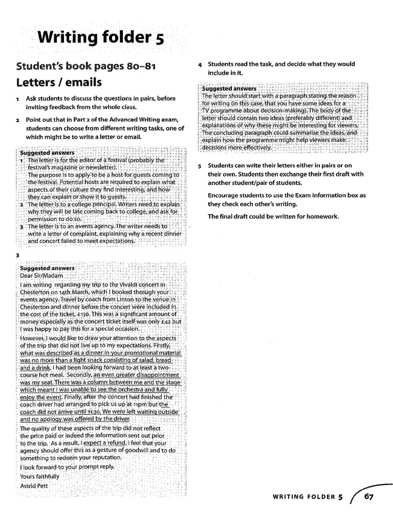 ANSA Writing Folder 5 | PDF