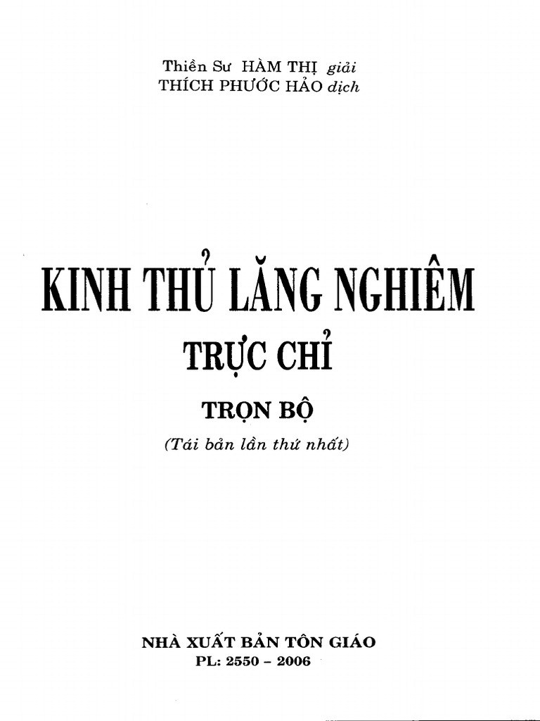 Thu Lang Nghiem Truc Chi 00 | PDF