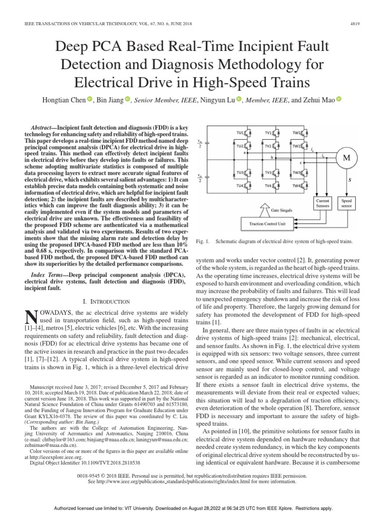 Deep PCA Based Real-Time Incipient Fault Detection and Diagnosis Methodology For Electrical ...