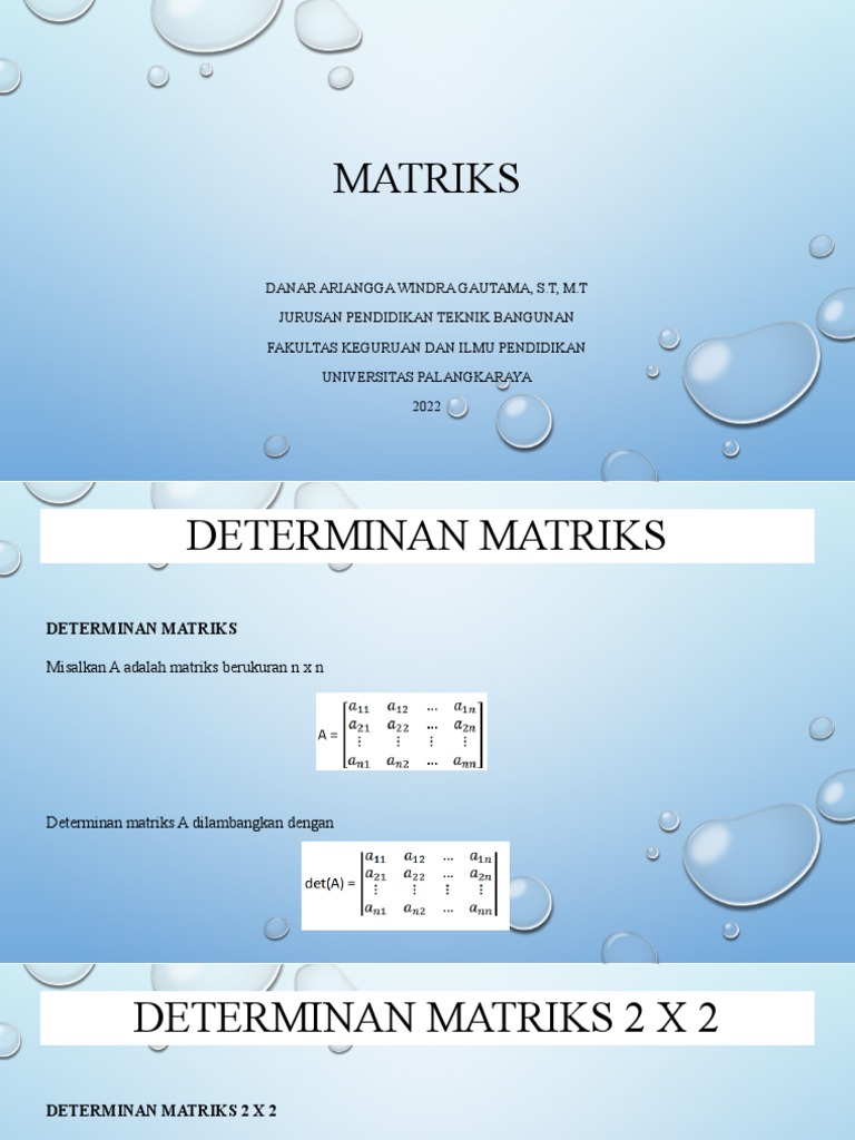 Matriks Determinan | PDF | Metode & Bahan Ajar | Komputer