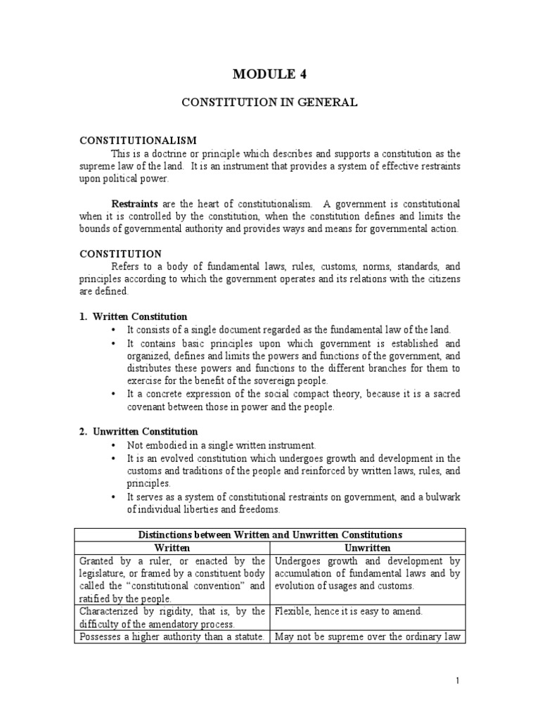 Lesson 5 - Constitution in General | PDF | Constitution | Rights