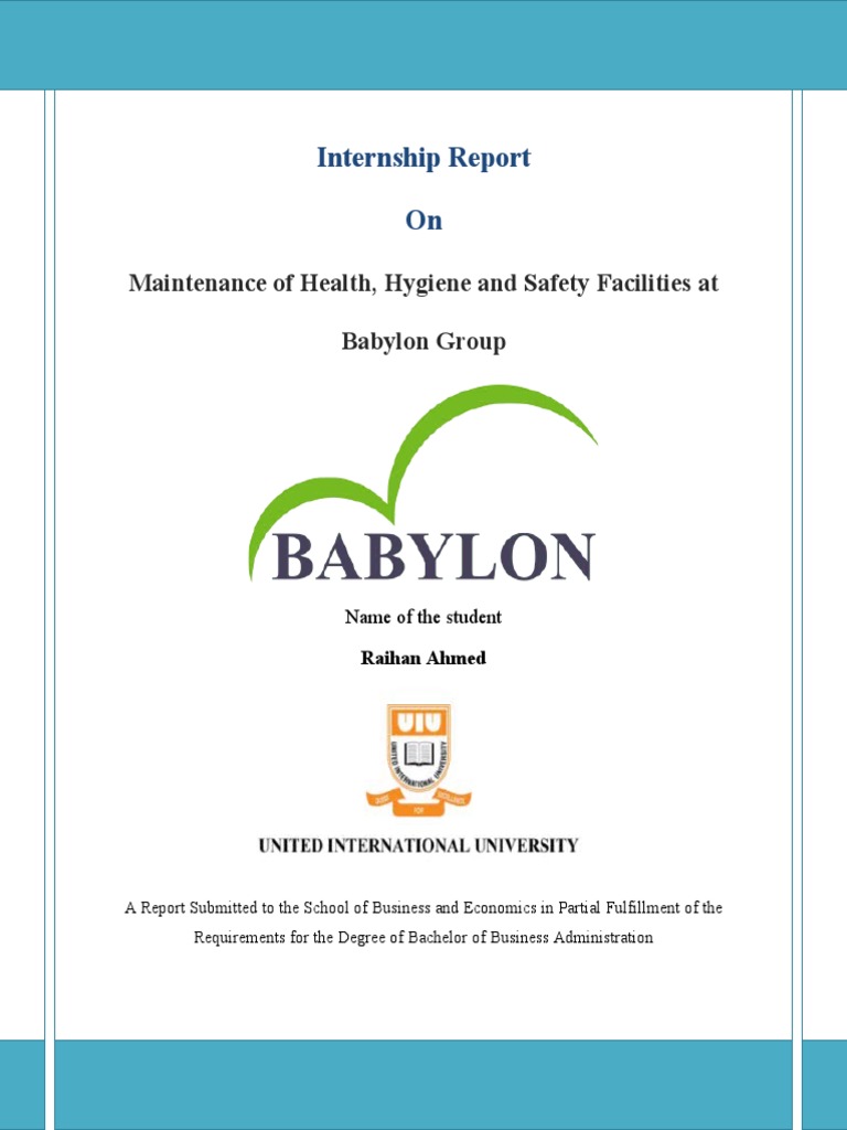 Maintenance of Health, Hygiene, and Safety Facilities at Babylon Group ...
