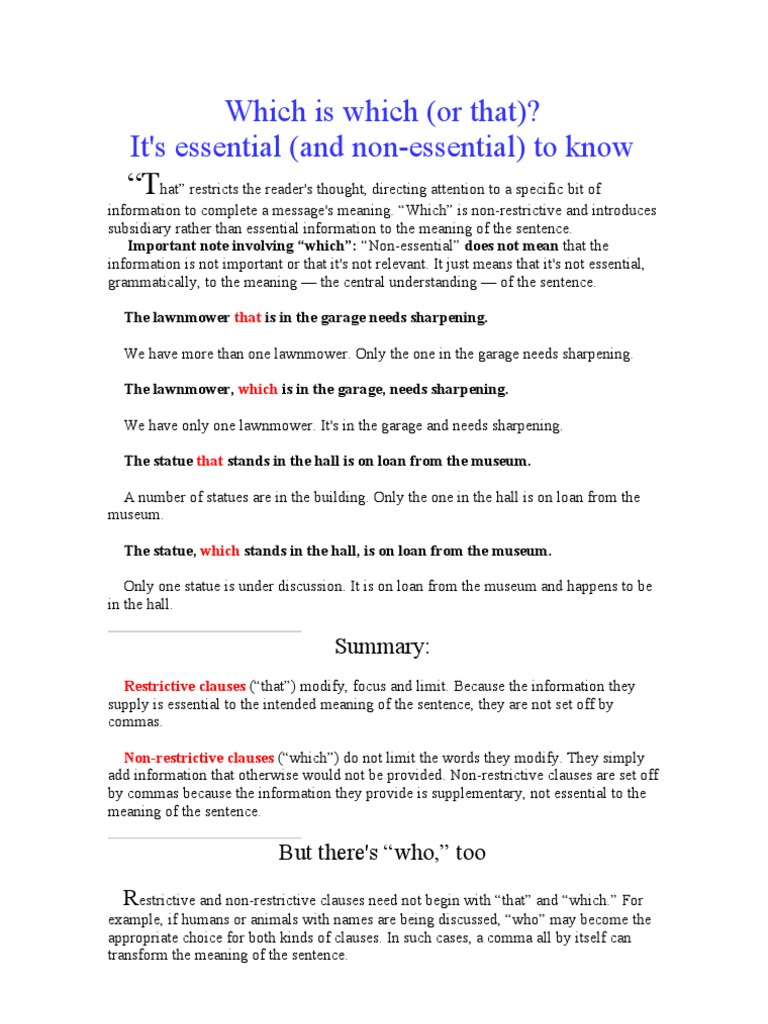 When To Use That or Which | PDF | Linguistics | Semiotics