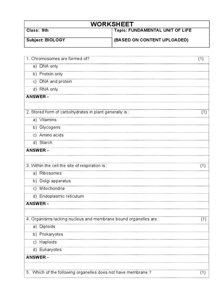 9 Bio | PDF | Cell (Biology) | Organelle