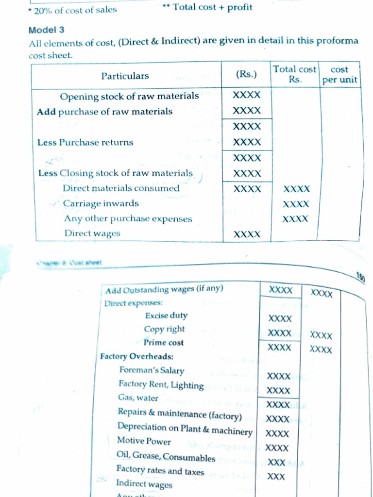 Cost Sheet 3 Template | Download Free PDF | Expense | Cost Of Goods Sold