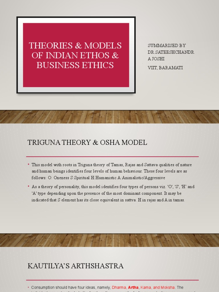 Theories & Models of Indian Ethos & Business | PDF | Behavioural ...